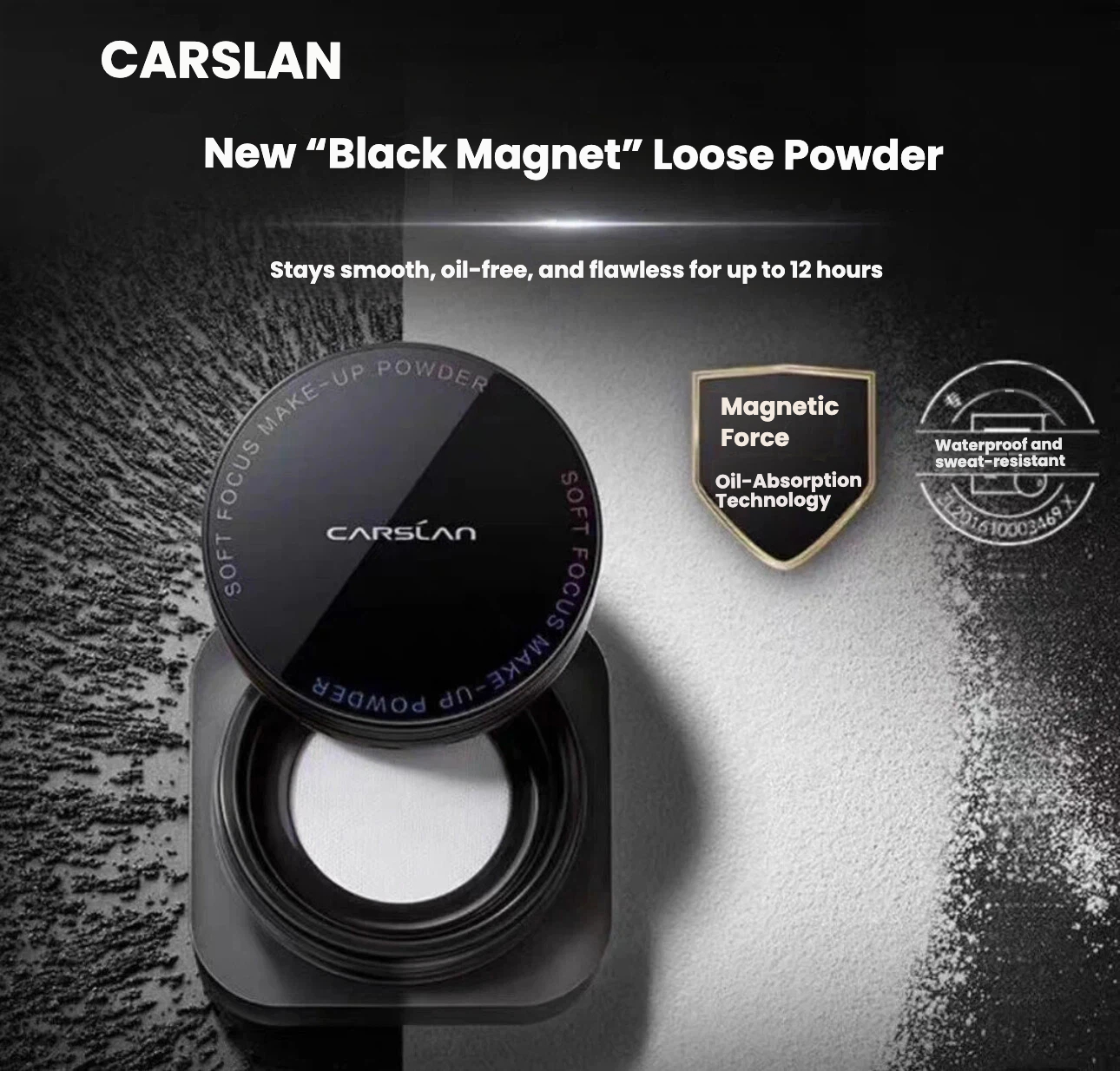 Carslan Black Magnet Loose Powder for Smooth Matte Skin | Yunova